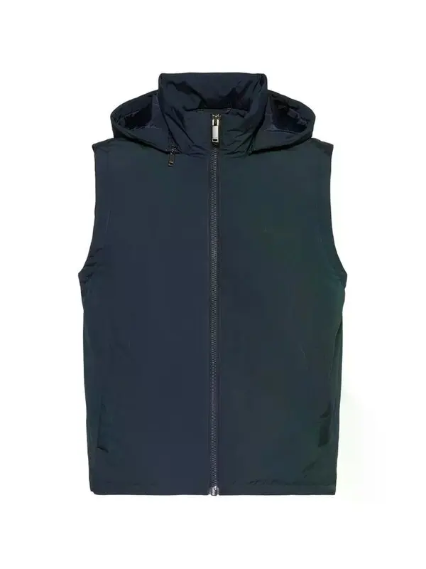 Calvin Klein Hooded Logo-print Gilet - Blue