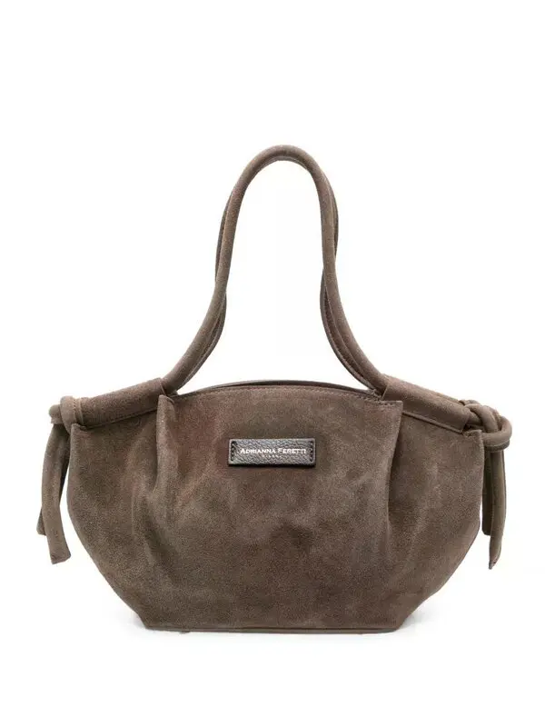 ADRIANNA FERETTI Knot-detail Suede Tote Bag - Brown