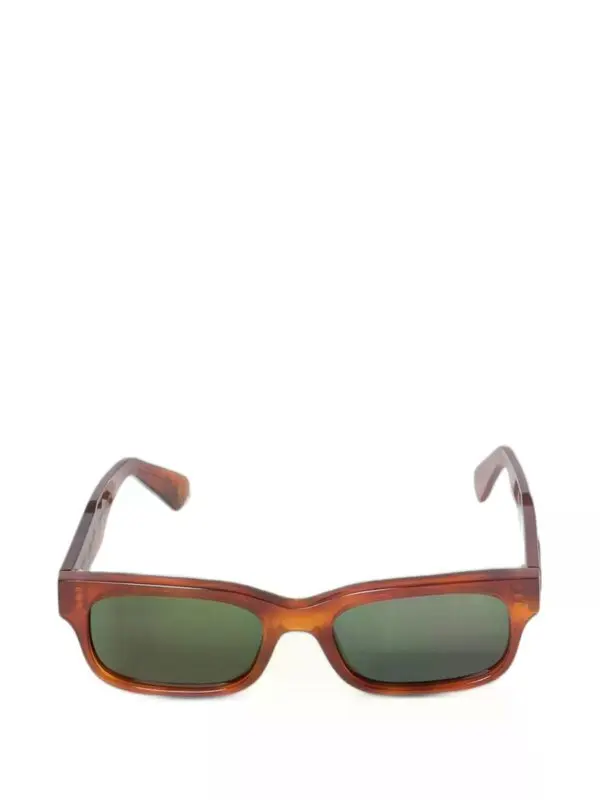 Borsalino X Marcello Rectangle-frame Sunglasses - Brown