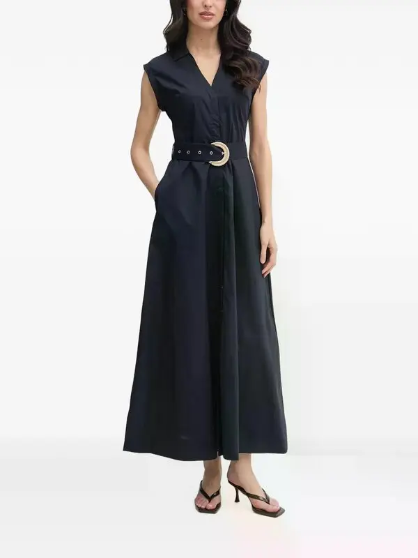 GAUDI Belted Sleeveless Maxi Dress - Blue