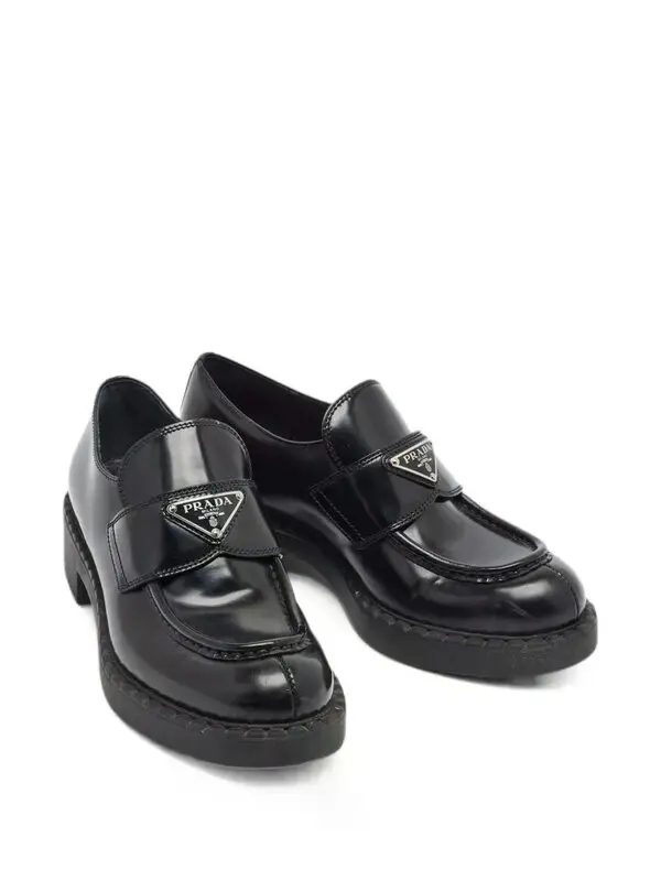 Prada Triangle Platform Loafers
