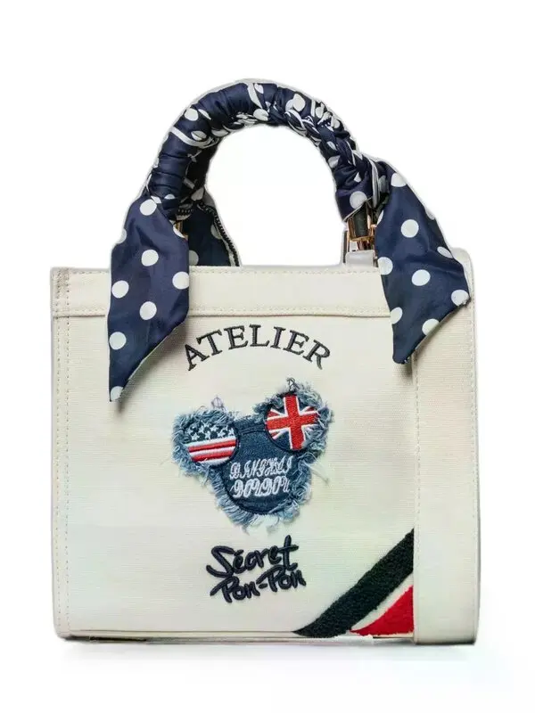 SECRET PON-PON Saint Tropez Logo-embroidered Shoulder Bag - Neutrals