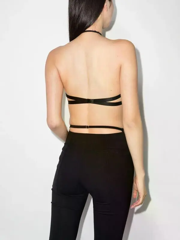 NENSI DOJAKA Sheer Panelled Halterneck Bra