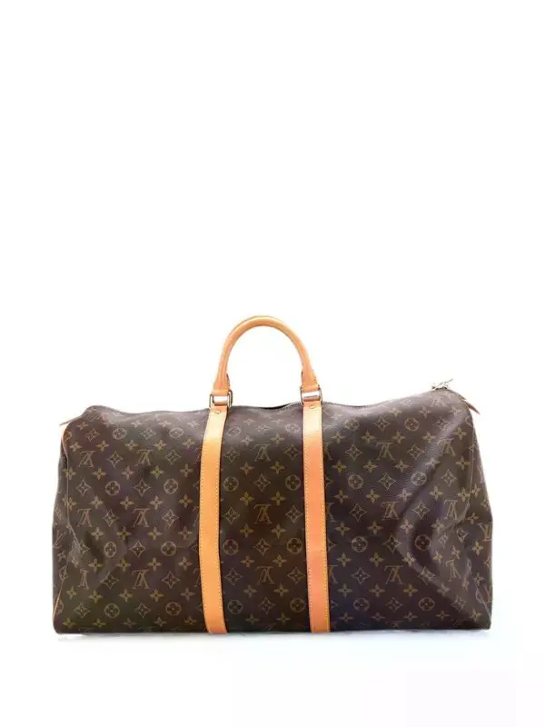 LOUIS VUITTON Keepall Bag Monogram Canvas 55 Travel Bag - Brown