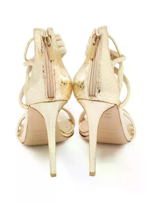 LE SILLA Snakeskin-embossed Ankle-strap Sandals