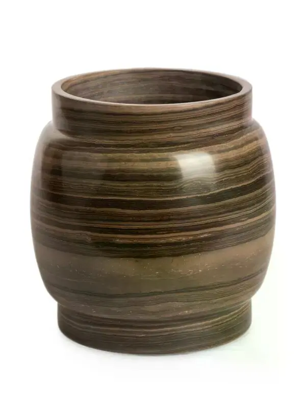 EDITIONS MILANO Medium Stone Polished Marble Vase - Brown