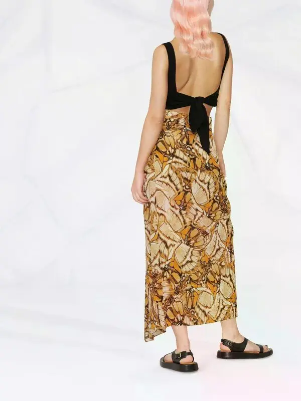 Alberta Ferretti Butterfly-print Skirt