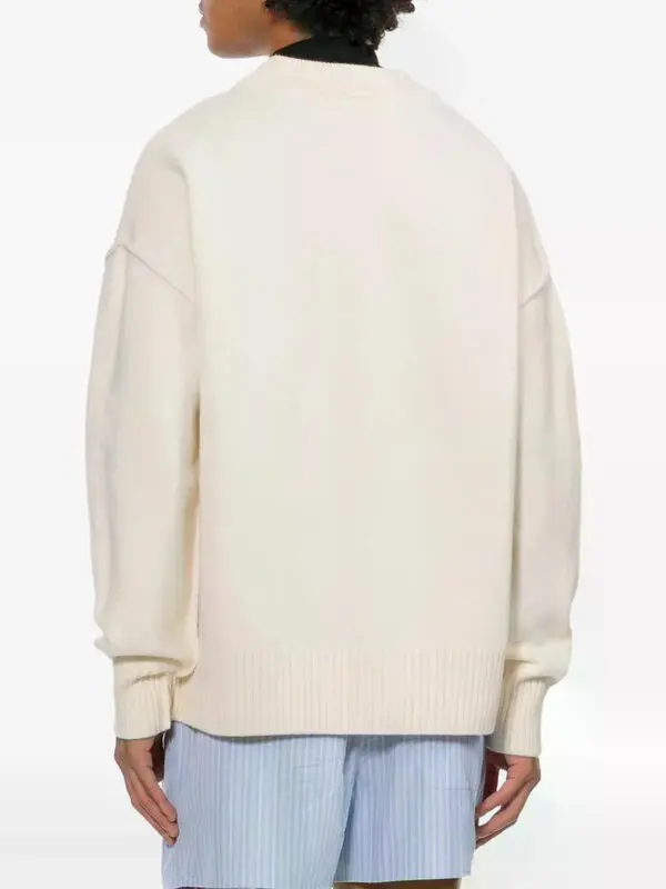 AMI Paris De Coeur Cardigan - Neutrals