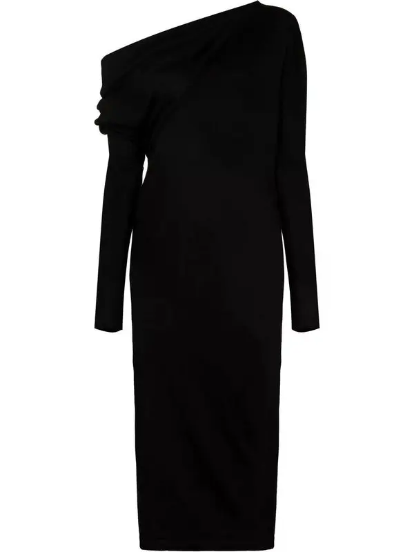 TOM FORD Off-shoulder Midi Dress - Black
