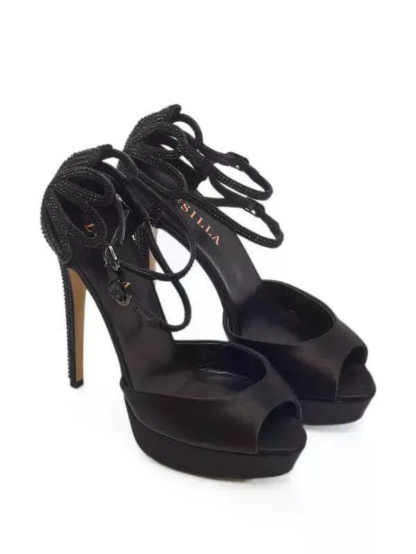 LE SILLA Crystal-embellished Ankle-strap Sandals