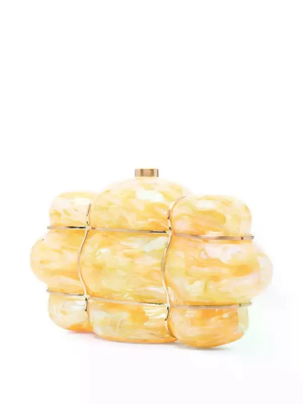 Cult Gaia Bolla Marble-effect Clutch Bag - Yellow