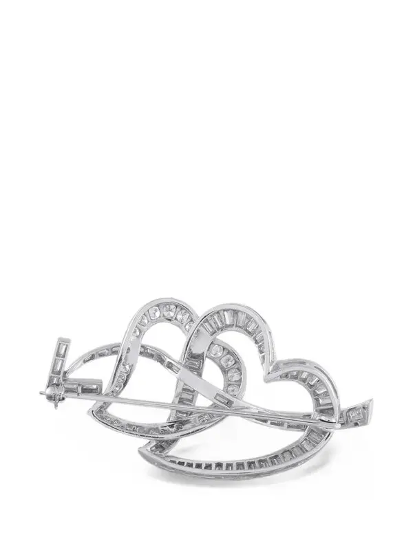 LB EXCLUSIVE Diamond Interlocking-heart Brooch