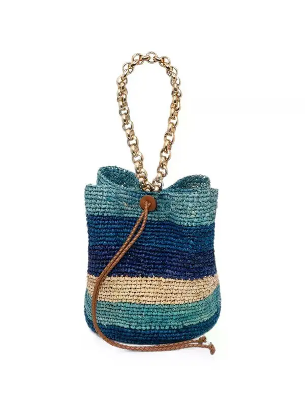 Ruslan Baginskiy Striped Straw Shoulder Bag