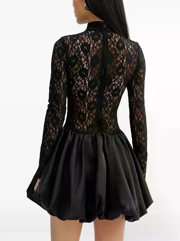 Bardot Lace Bubble-skirt Mini Dress
