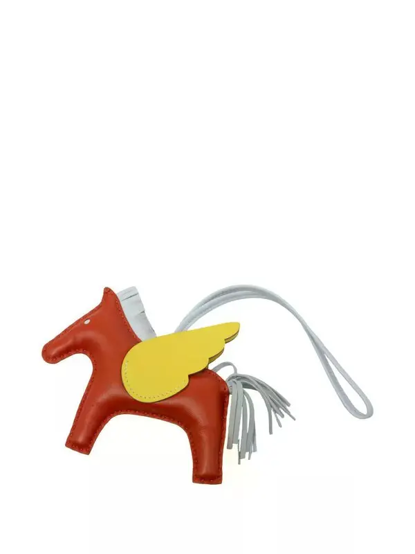 Hermès 2022 Milo Lambskin And Swift Grigri Rodeo Pegase Bag Charm Pm Key Chain - Orange