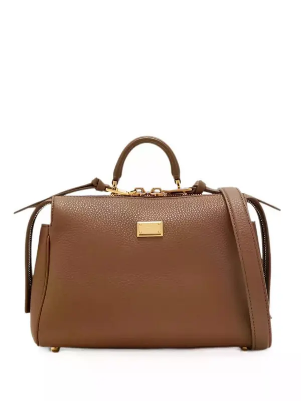Dolce & Gabbana Vittoria Logo-plaque Leather Tote Bag