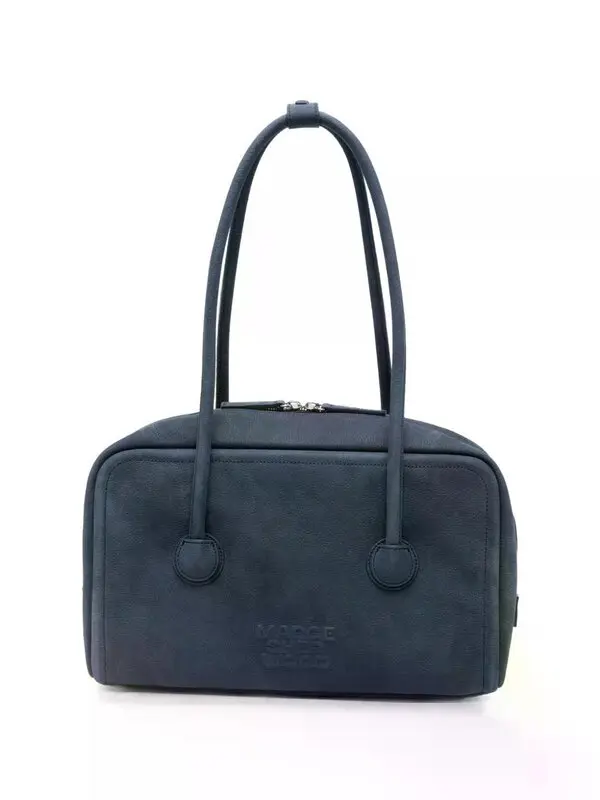 MARGESHERWOOD Embossed-logo Nubuck-leather Tote Bag - Blue