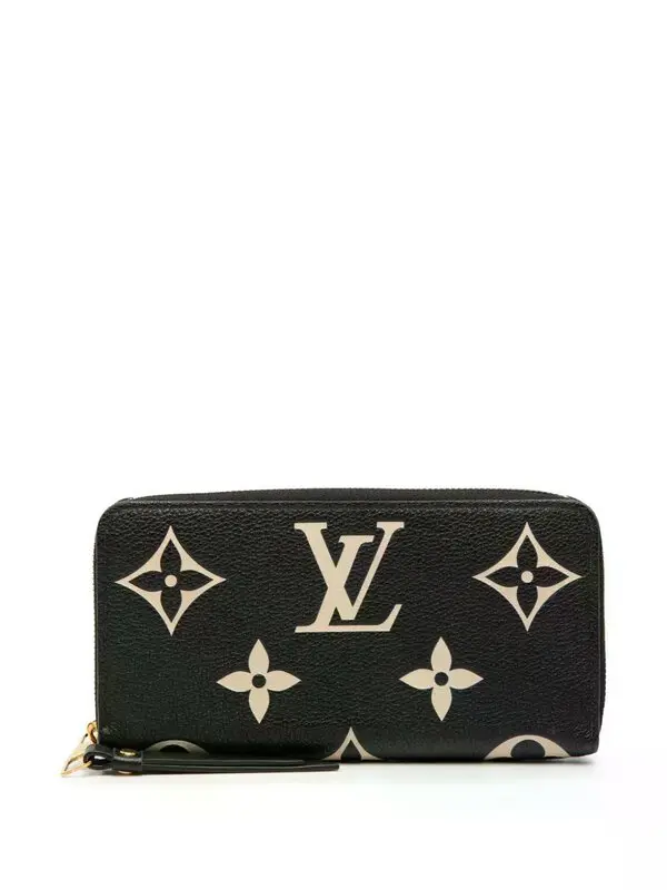 LOUIS VUITTON 2010-2026 Bicolor Monogram Empreinte Giant Zippy Wallet Long Wallets - Black