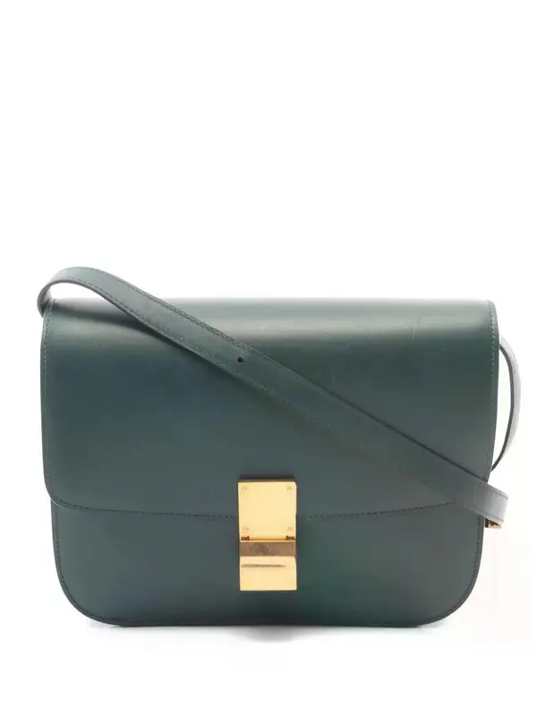 Celine 2010-2011 Medium Calfskin Classic Box Crossbody Bag - Green