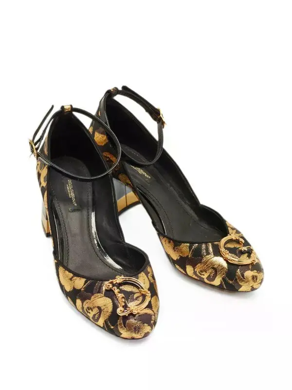 Dolce & Gabbana Dg Logo Floral-brocade Pumps