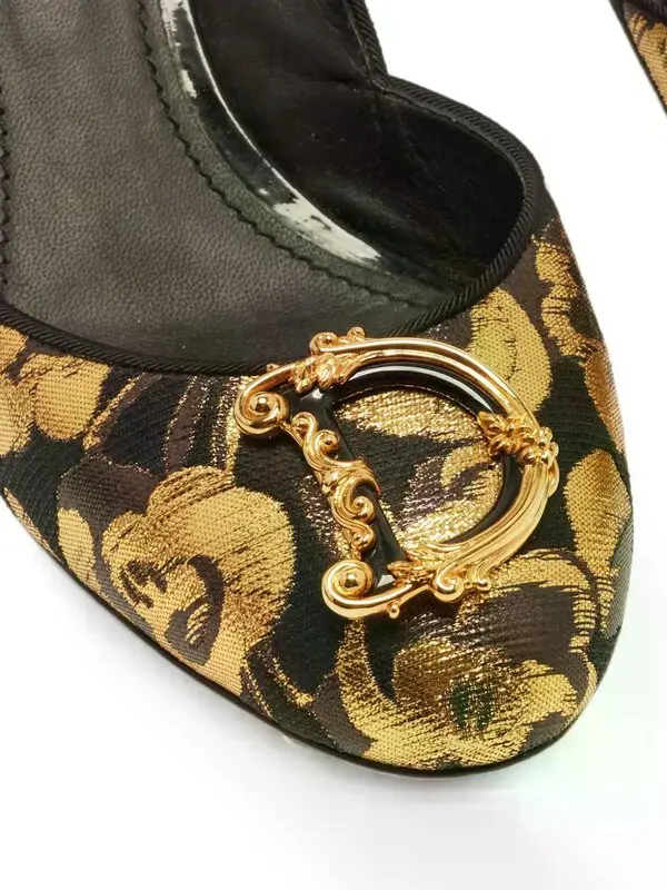 Dolce & Gabbana Dg Logo Floral-brocade Pumps