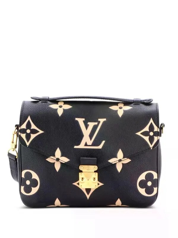 LOUIS VUITTON Pochette Metis Bicolor Monogram Empreinte Giant Crossbody Bag - Black