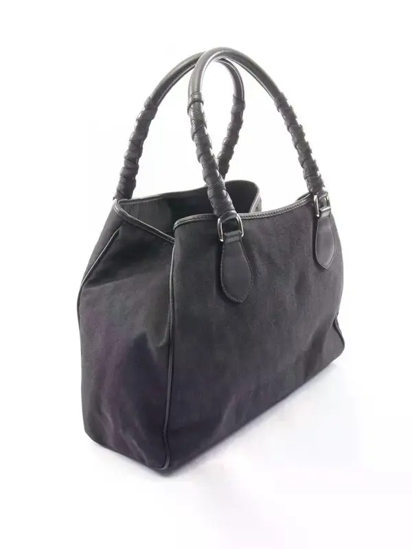 Dior 2000-2010 Diorissimo Trotter Canvas Lovely Handbag - Black