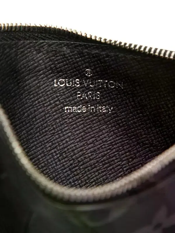 LOUIS VUITTON 2010-2026 Monogram Eclipse Taigarama Card Holder Coin Pouch