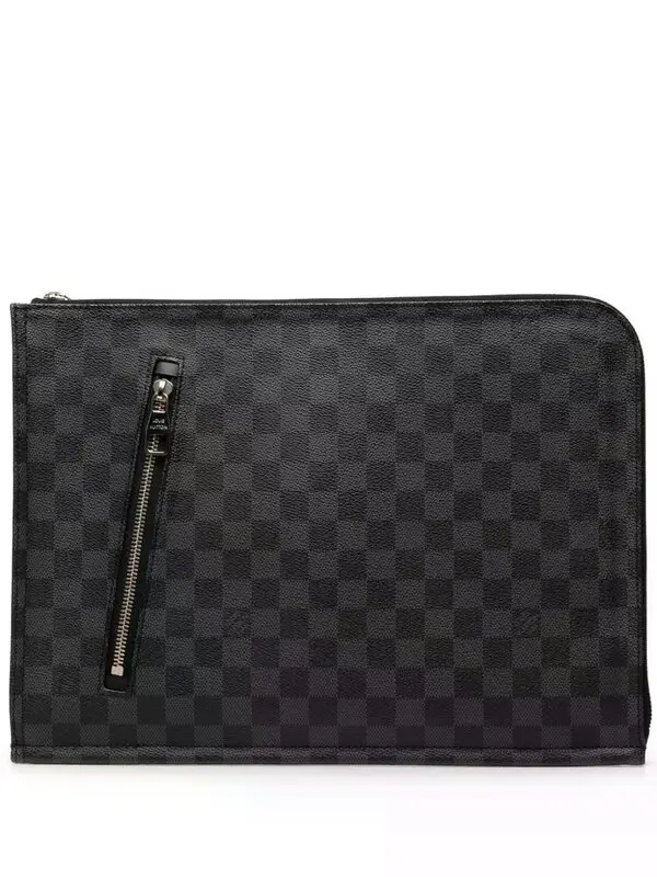 LOUIS VUITTON 2012 Damier Graphite Poche Documents Portfolio Clutch Bag - Black