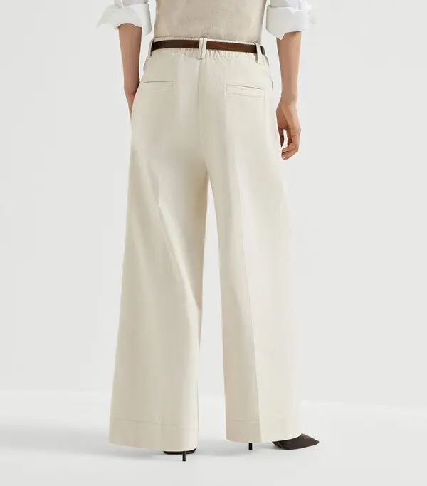 Brunello Cucinelli Cotton Twill Cuffed Trousers - Beige