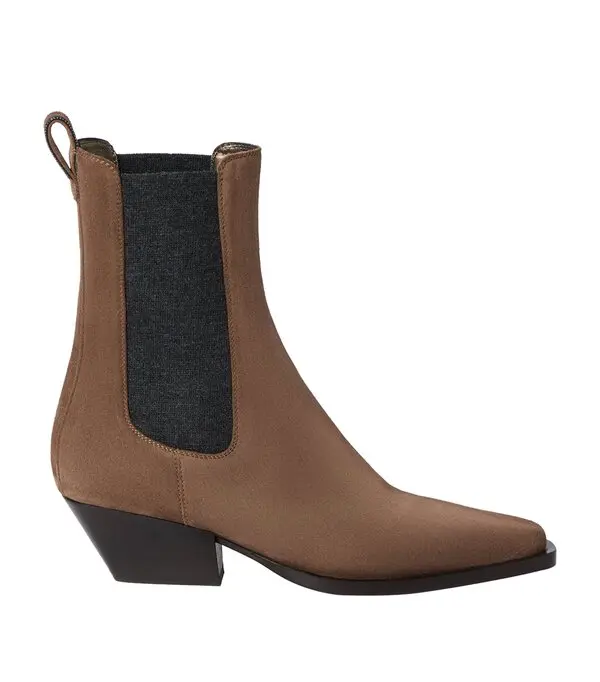 Brunello Cucinelli Suede Chelsea Boots 50 - Brown