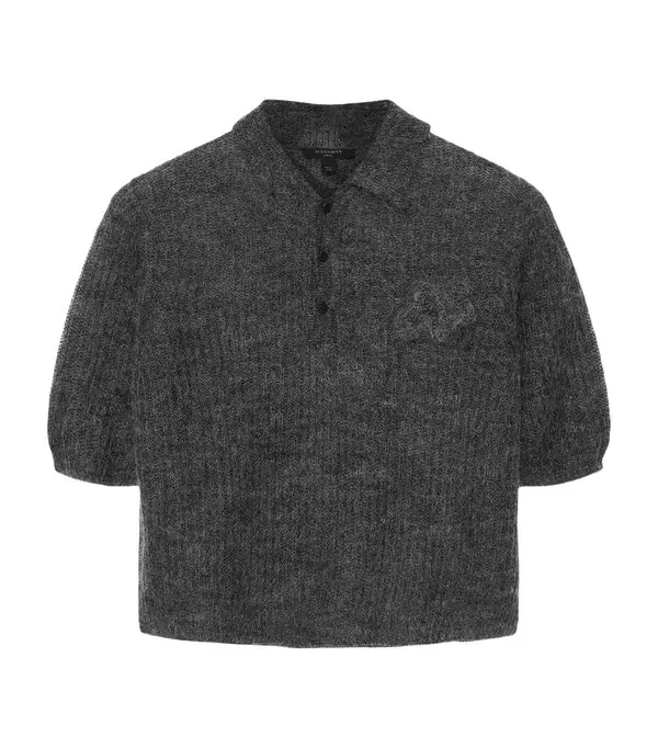 ALLSAINTS Mohair-blend Anabel Polo Top - Grey