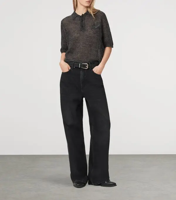 ALLSAINTS Mohair-blend Anabel Polo Top