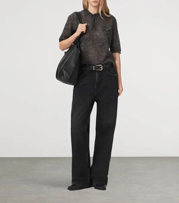 ALLSAINTS Mohair-blend Anabel Polo Top