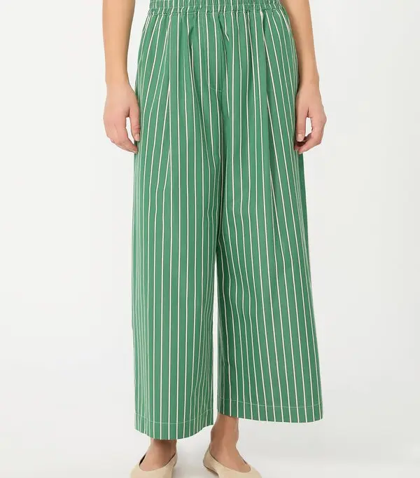 Max Mara Cotton Striped Wide-leg Trousers