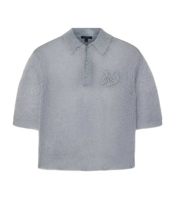 ALLSAINTS Mohair-blend Anabel Polo Top - Blue