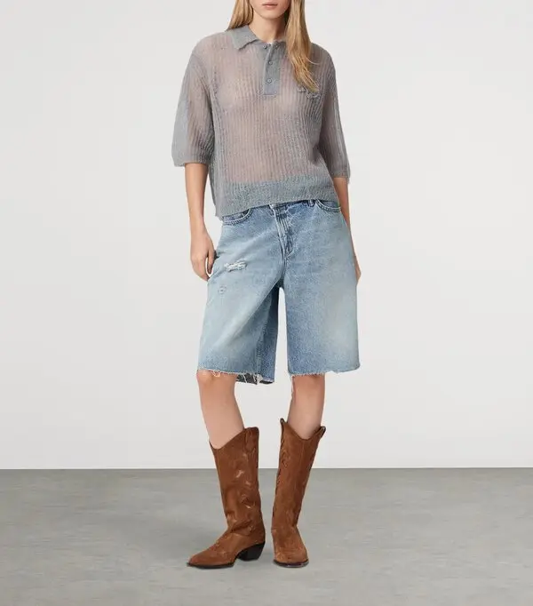 ALLSAINTS Mohair-blend Anabel Polo Top