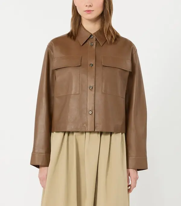 Max Mara Leather Cropped Jacket