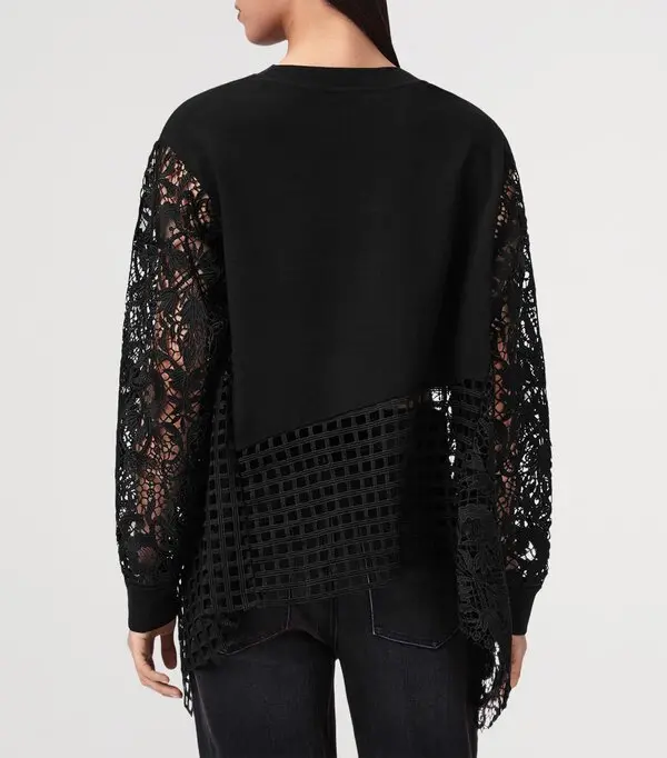 ALLSAINTS Organic Cotton Lace-panel Sweatshirt