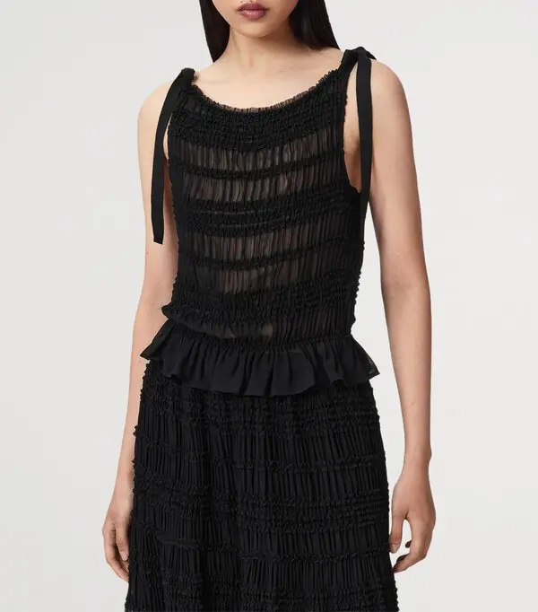 ALLSAINTS Shirred Lotus Top