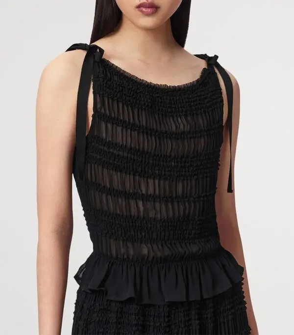 ALLSAINTS Shirred Lotus Top