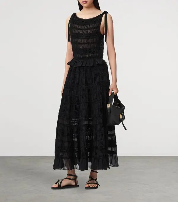 ALLSAINTS Shirred Lotus Top
