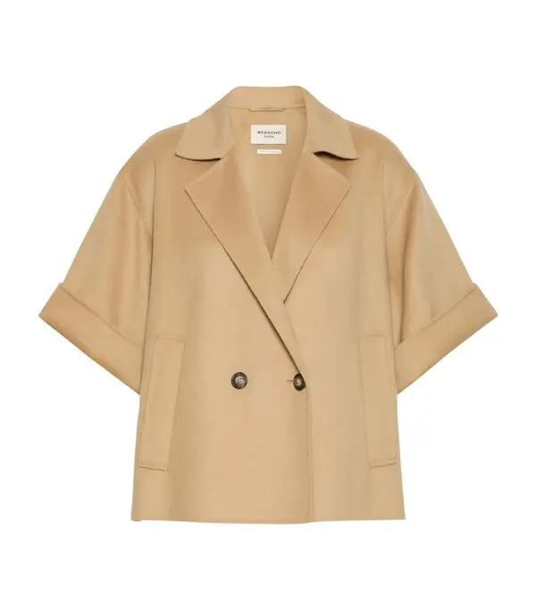 Max Mara Wool Short-sleeved Jacket - Beige