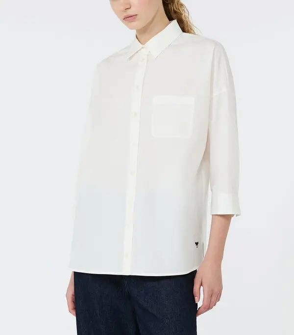 Max Mara Cotton Cropped Sleeve Shirt