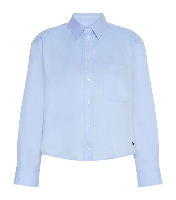 Max Mara Cotton Cropped Shirt - Turquoise