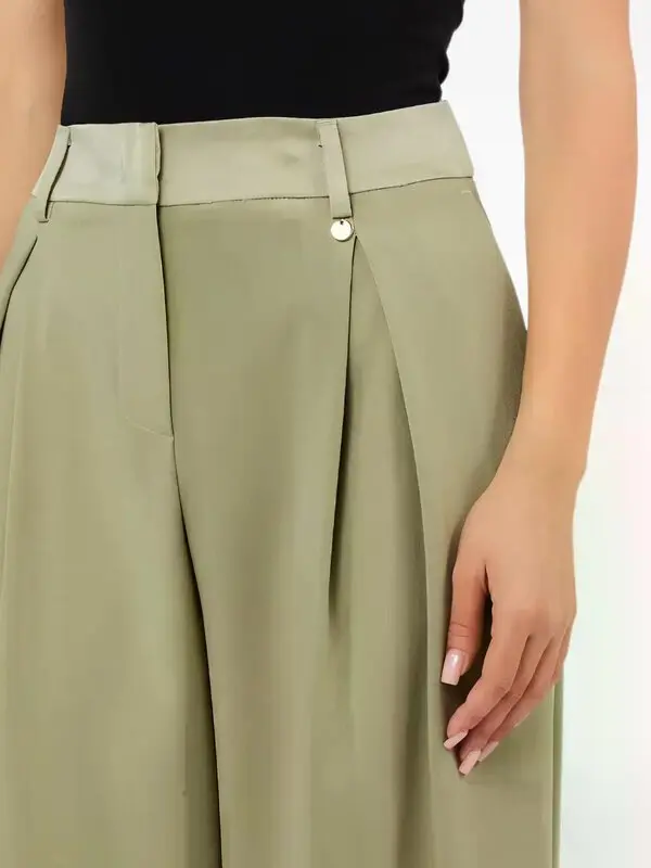Liu Jo Pleated Satin-trim Palazzo Pants