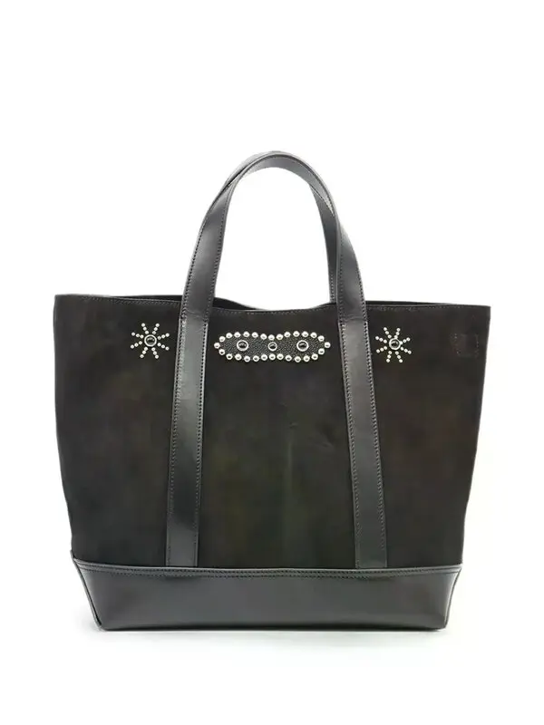 HTC LOS ANGELES Stud-embellished Suede Tote Bag - Black