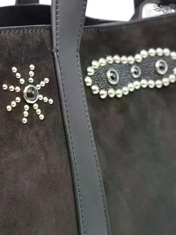 HTC LOS ANGELES Stud-embellished Suede Tote Bag