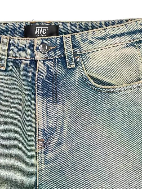 HTC LOS ANGELES Stonewashed Flared Jeans - Blue