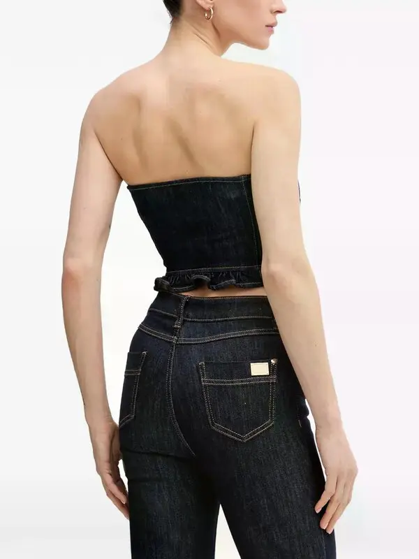 GAUDI Ruffled-trim Zip-up Corset Top